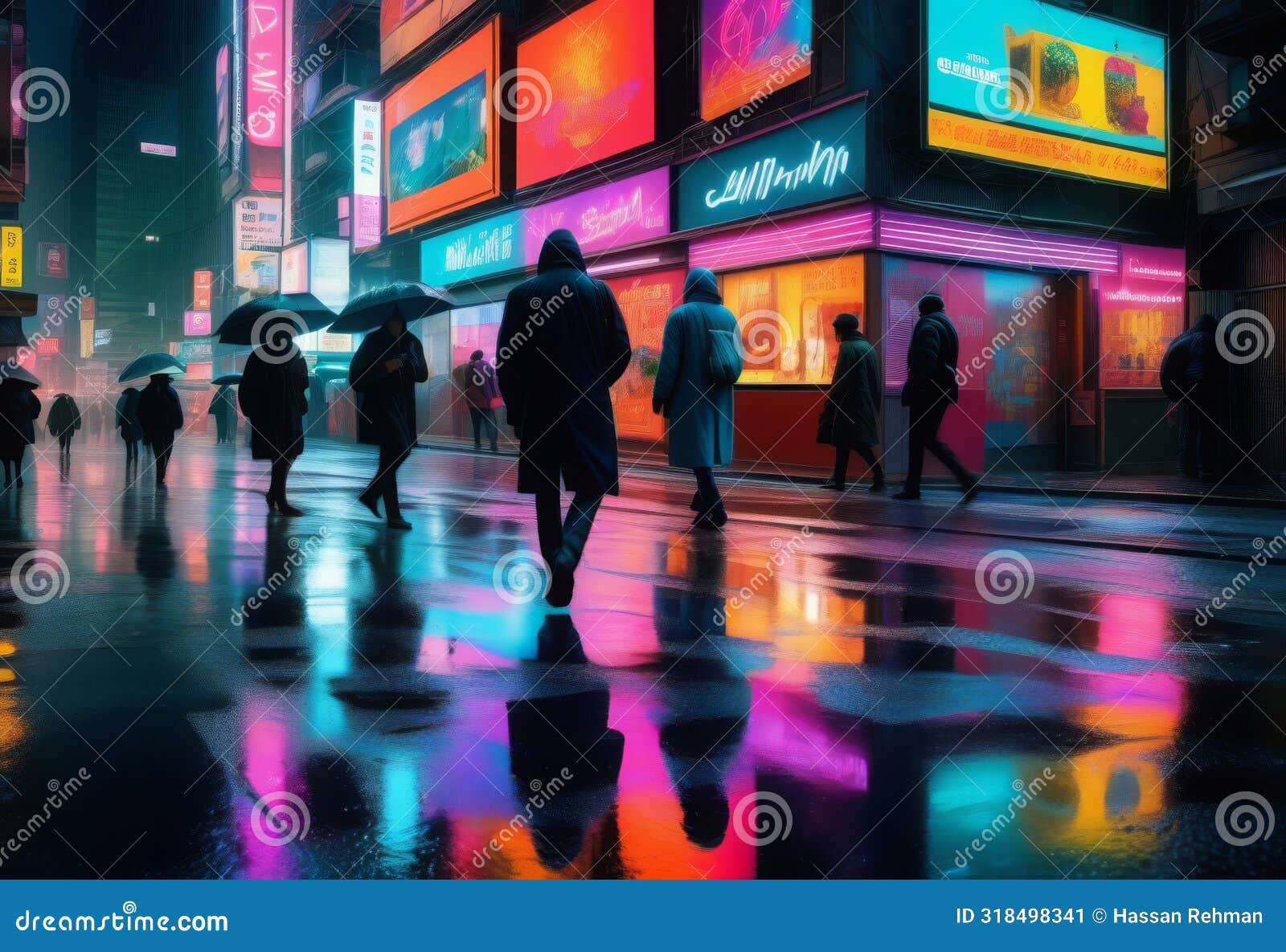 Immersive Visions Of A Cyberpunk Metropolis Royalty-Free Stock Image ...