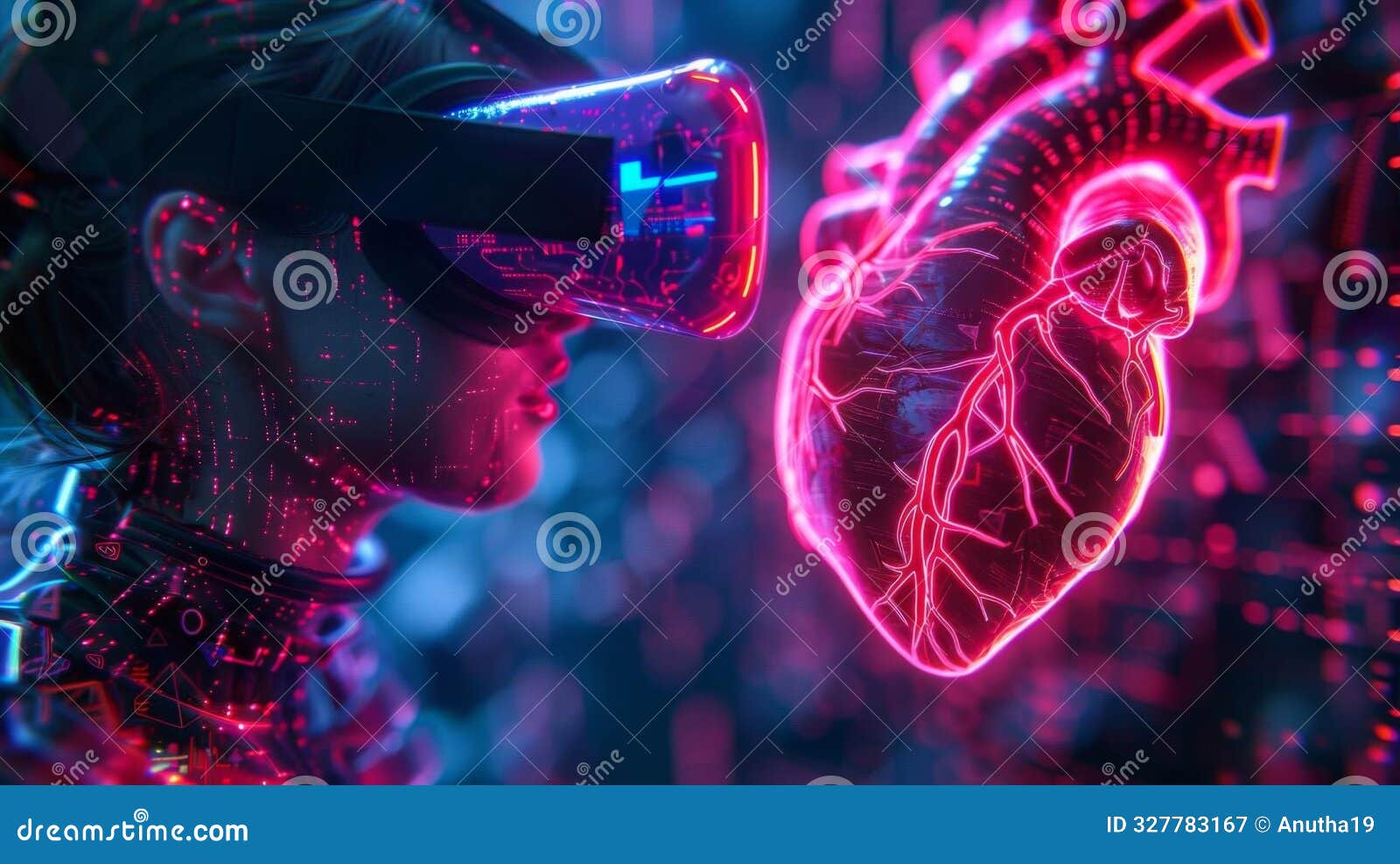 Immersive Vr Experience: Heart Attack Simulation Stock Illustration ...