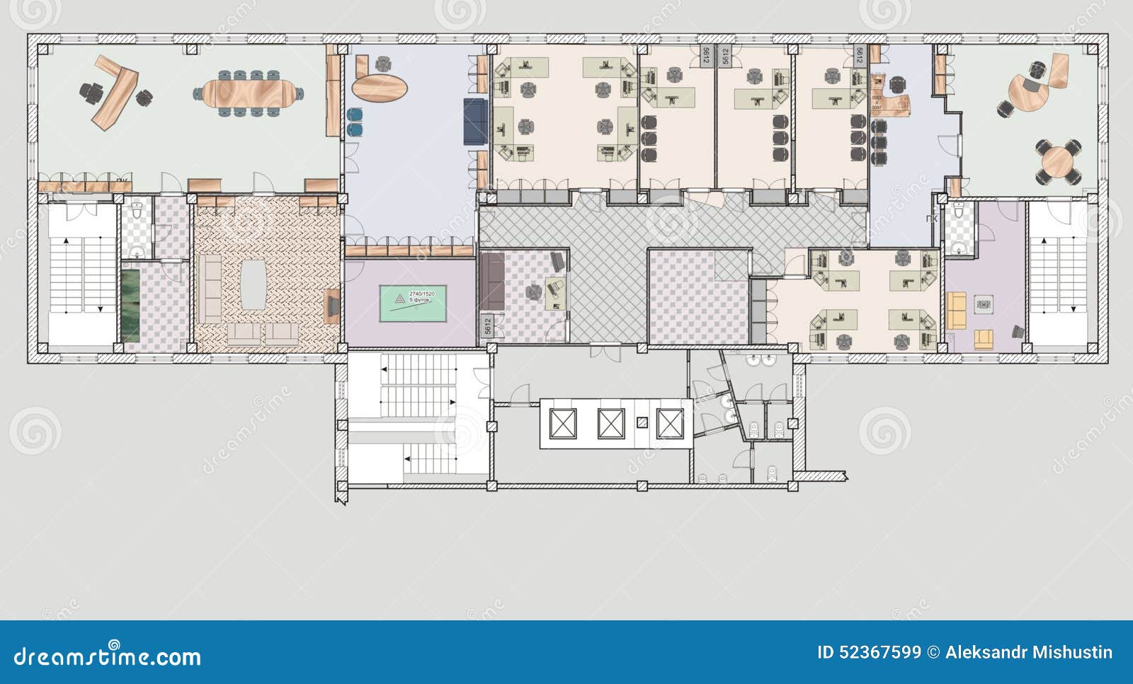 Immeuble De Bureaux De Plan Illustration Stock - Image: 52367599