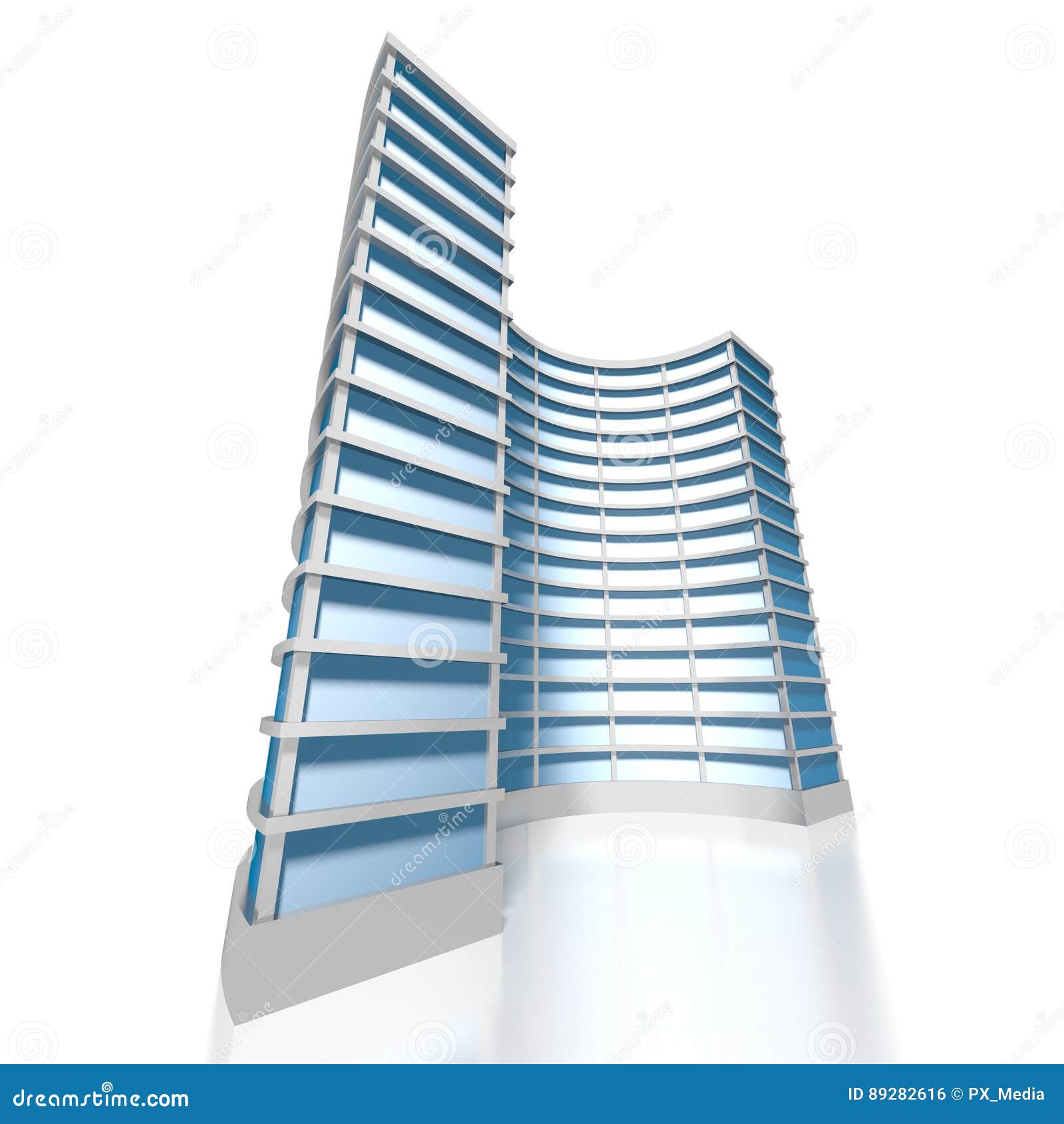 Immeuble Des Bureaux 3D Rond Illustration Stock - Illustration du ...