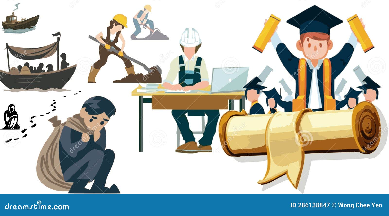 Immigrant Vector Graphics Illustration Royalty-Free Cartoon ...