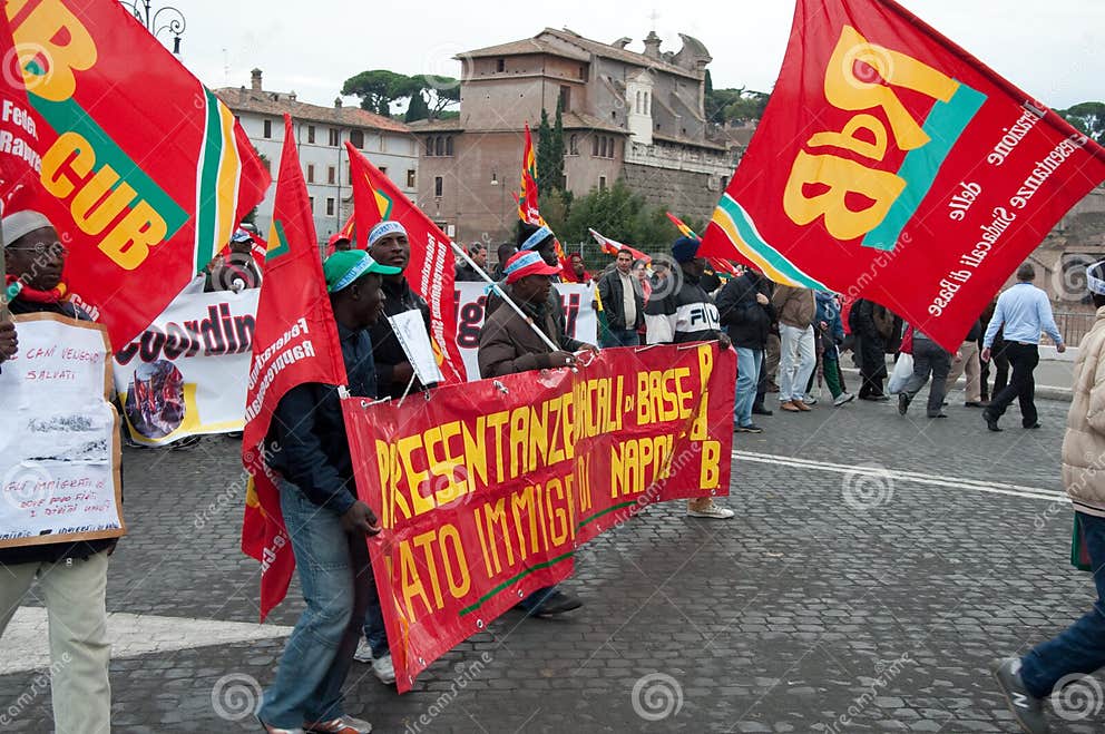 Immigrants Demonstration in Rome, Italy Editorial Stock Photo - Image ...