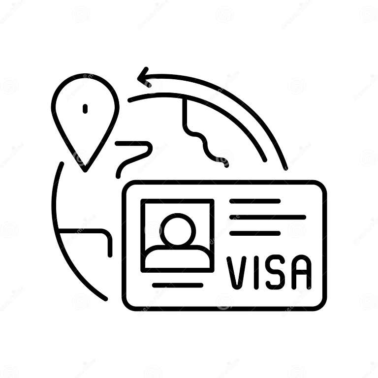 Immigration Black Line Icon. Stock Vector - Illustration of immigration ...