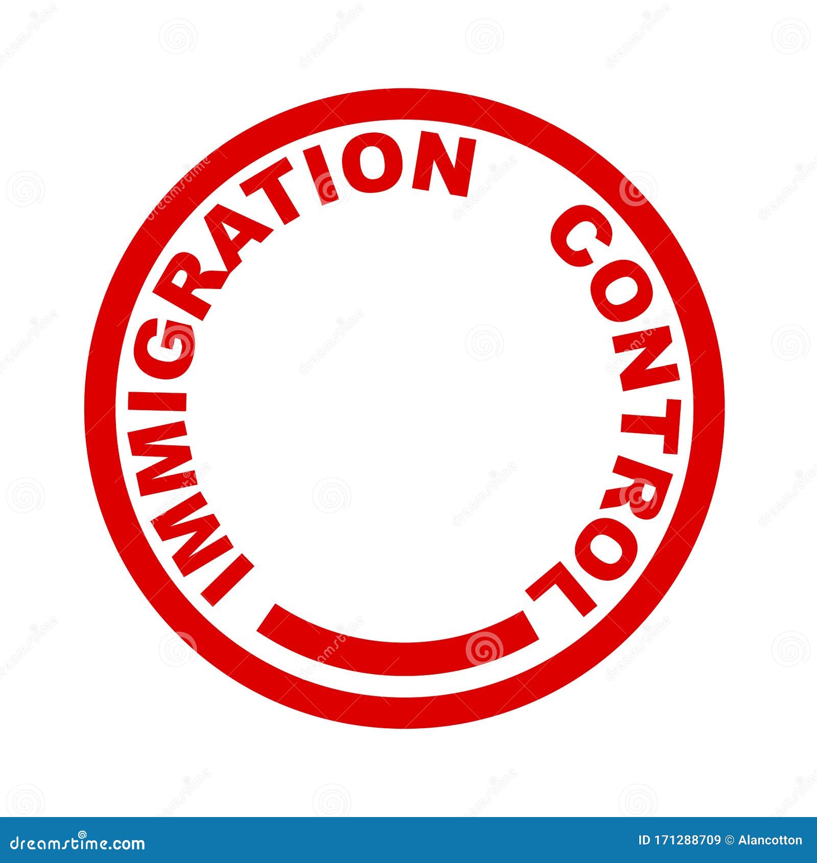 Immigration Control Red Ink Stamp Stock Vector - Illustration of ...