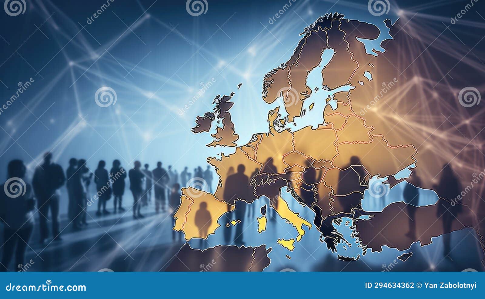 Immigration in Europe Background Stock Illustration - Illustration of ...