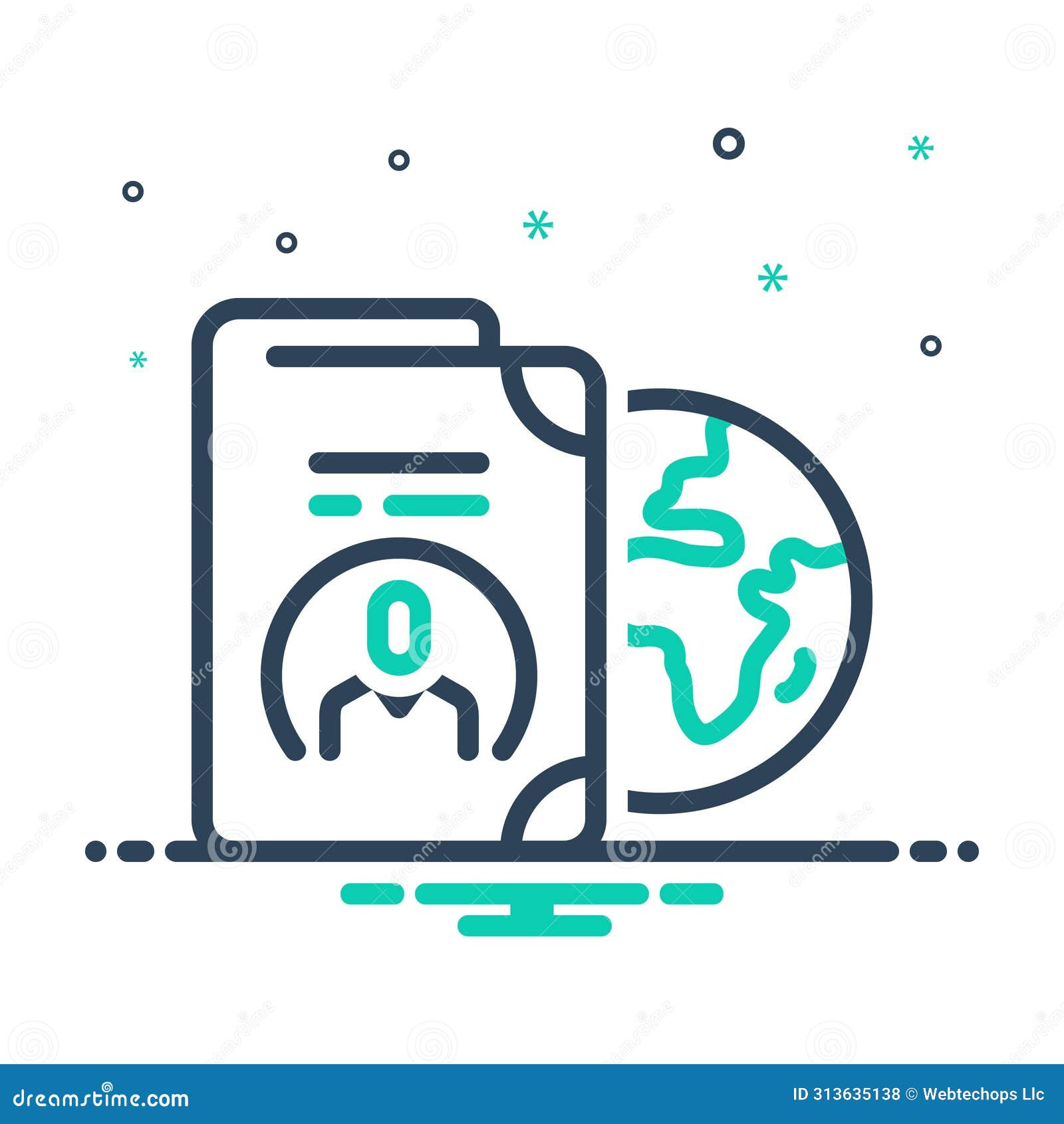 Mix Icon for Immigration, Migration and Travel Stock Vector ...