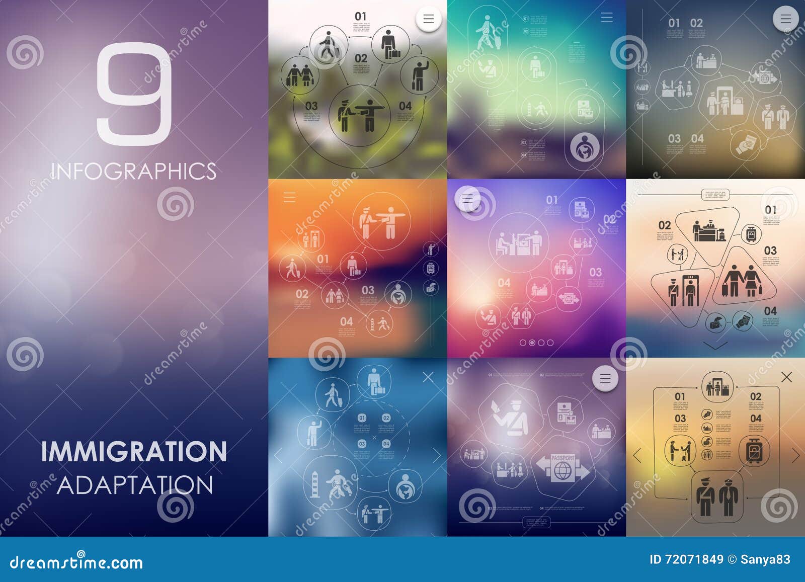 Immigration Infographic with Unfocused Background Stock Vector ...