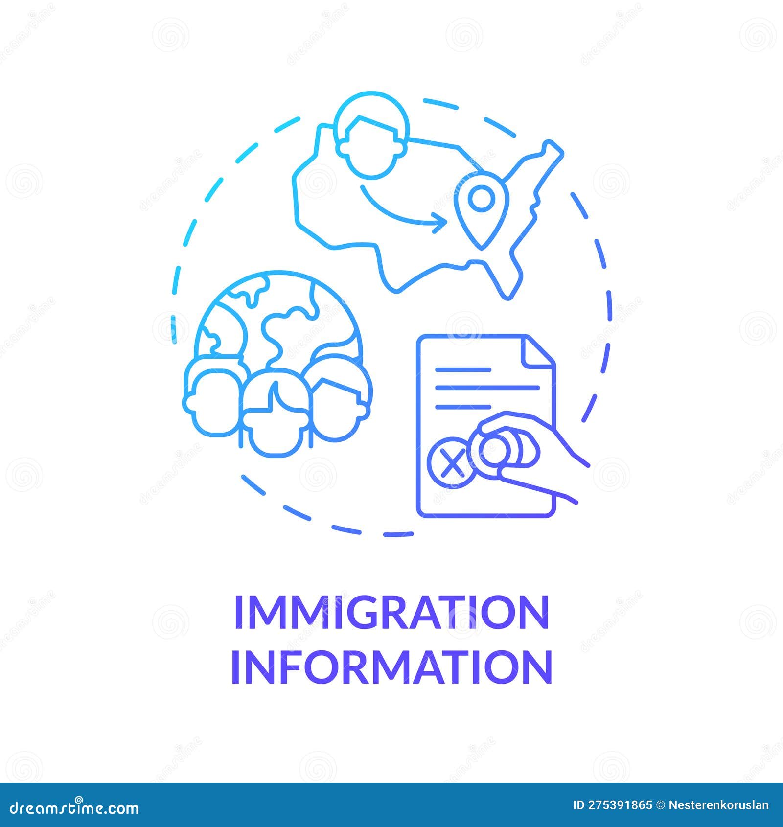 Immigration Information Blue Gradient Concept Icon Stock Vector ...