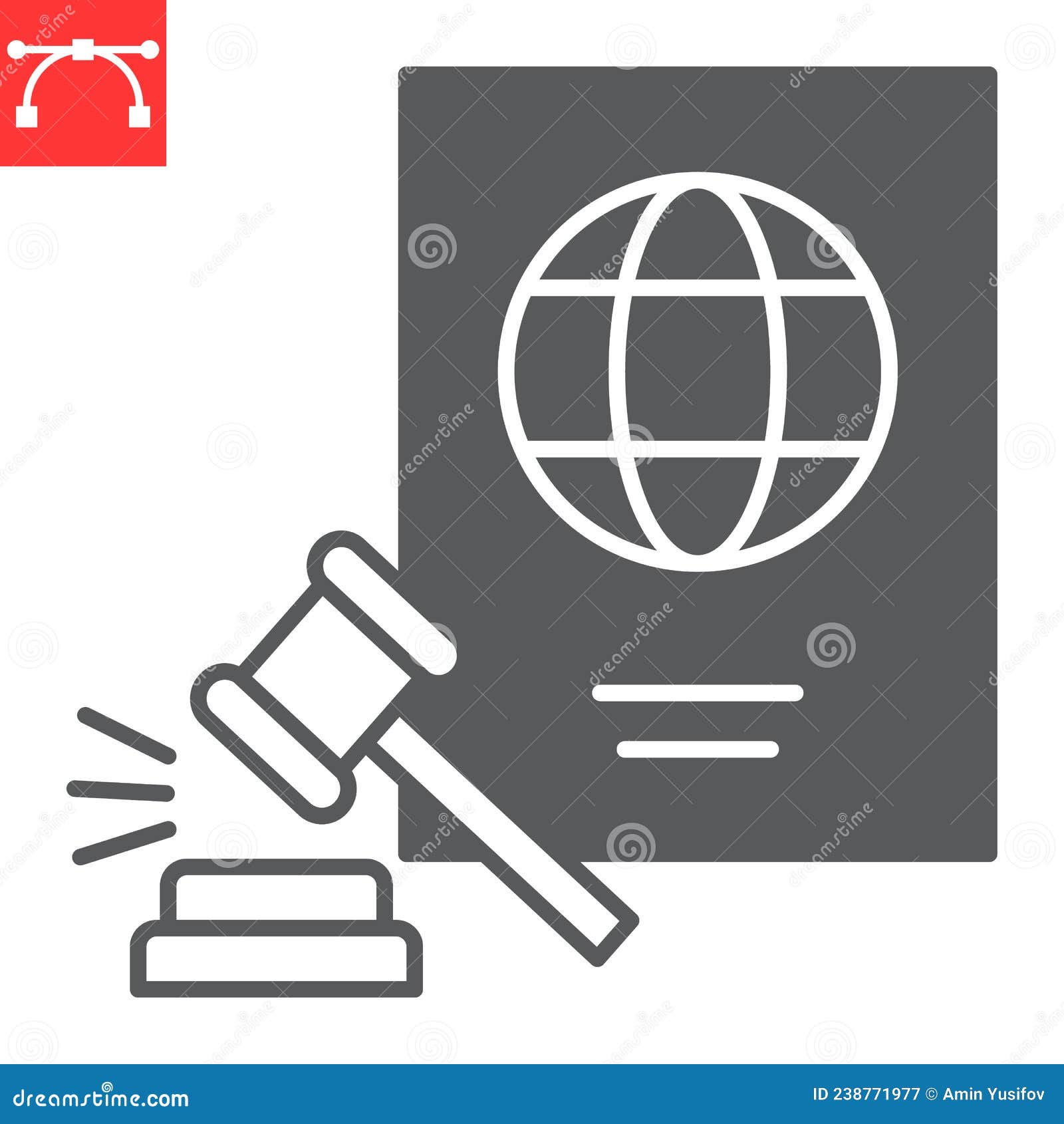 Immigration law glyph icon stock vector. Illustration of sign - 238771977