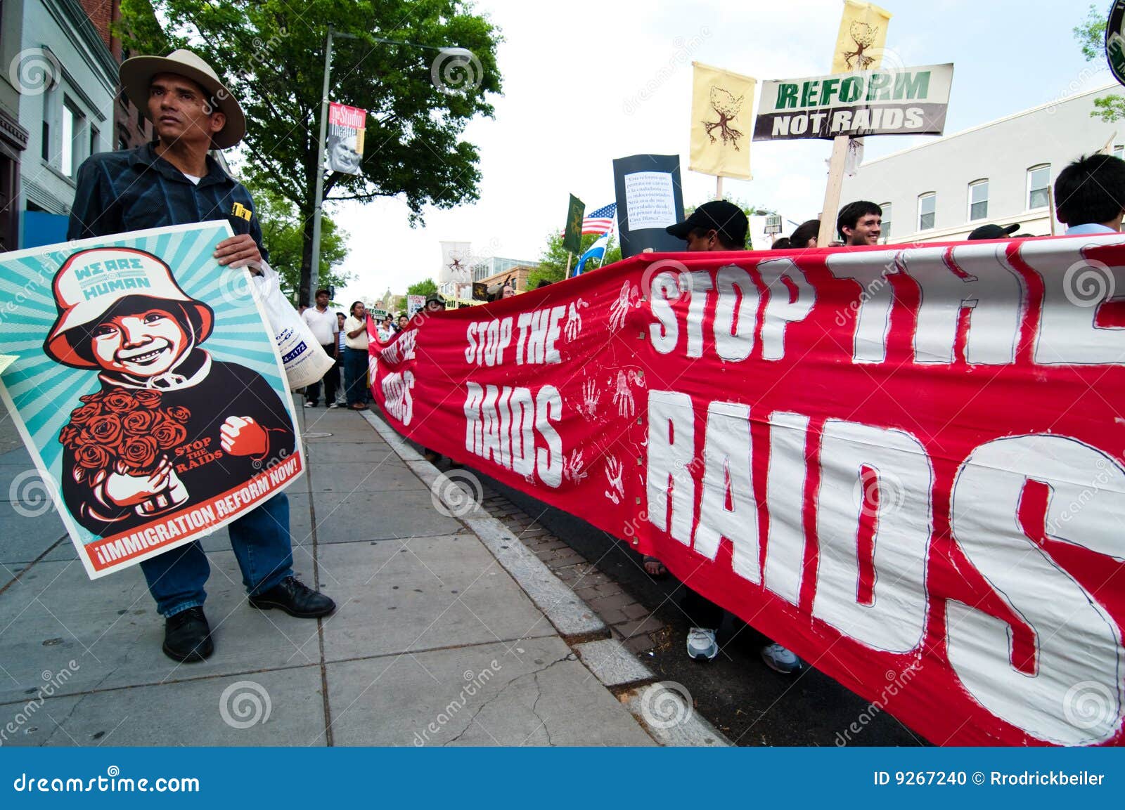 Immigration March: Stop the Raids Editorial Image - Image of street ...
