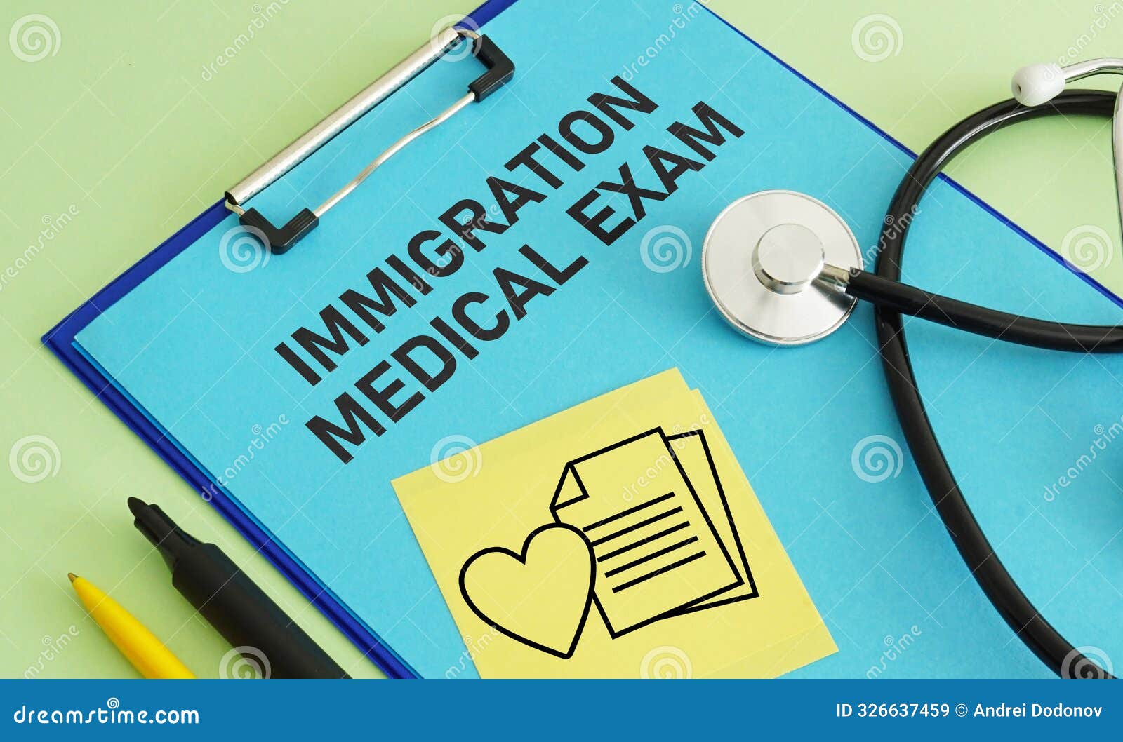 Immigration Medical Exam is Shown Using the Text Stock Image - Image of ...