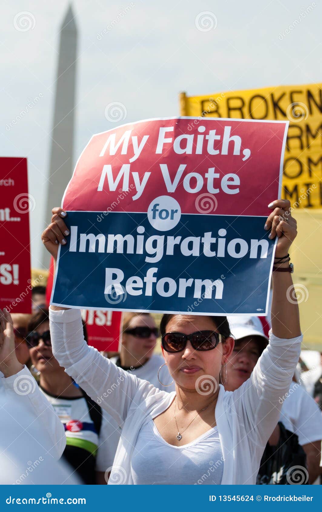 Immigration Rally in Washington Editorial Stock Image - Image of ...