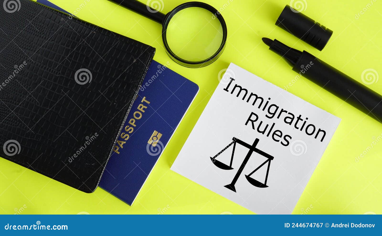 Immigration Rules are Shown on the Photo Using the Text Stock Image ...