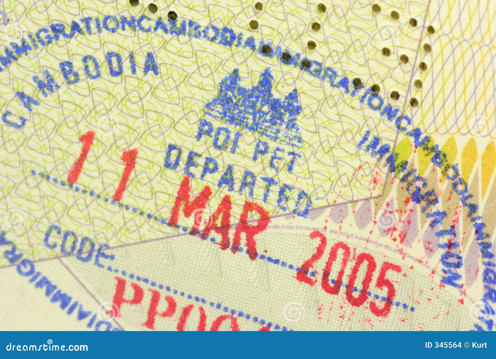 Immigration stamp stock photo. Image of country, poipet - 345564
