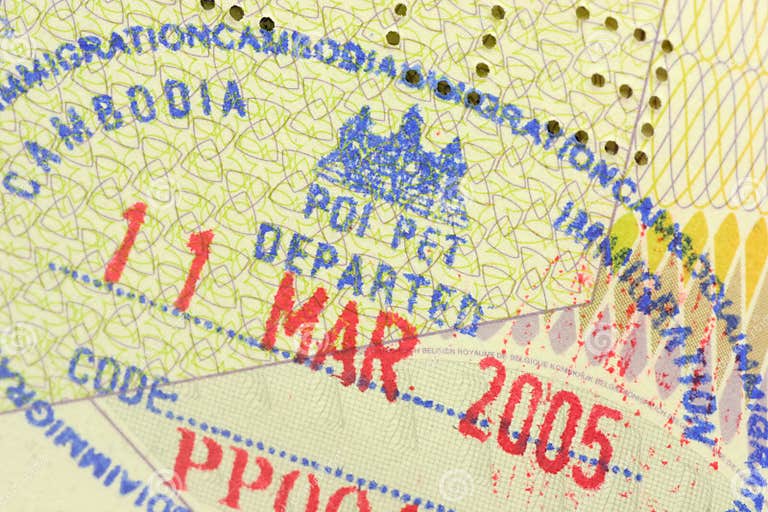 Immigration stamp stock photo. Image of country, poipet - 345564