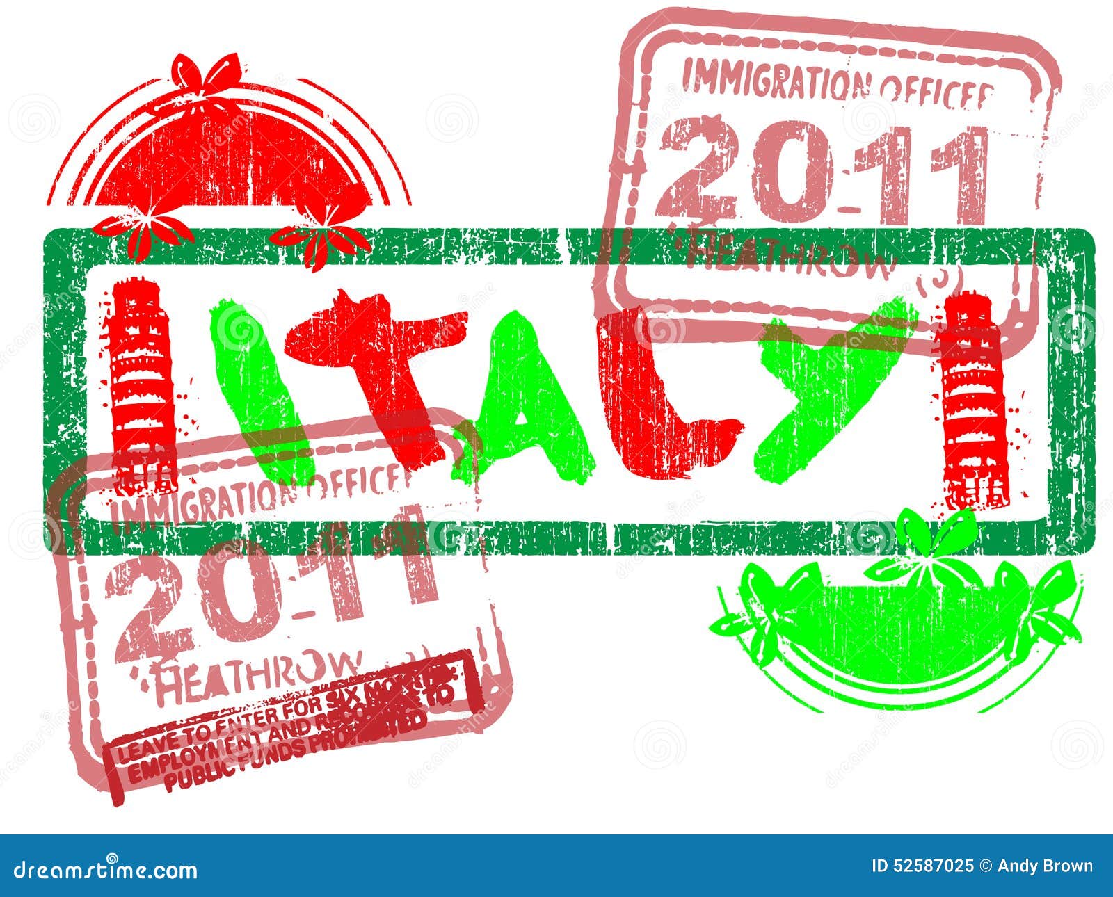 Immigration Stamp - Italy stock vector. Illustration of immigration ...