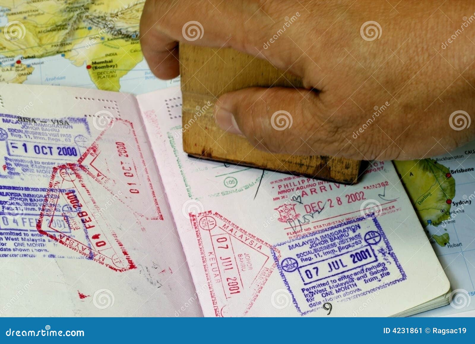 Immigration Stamp on Passport Stock Image - Image of stamps, immigrant ...