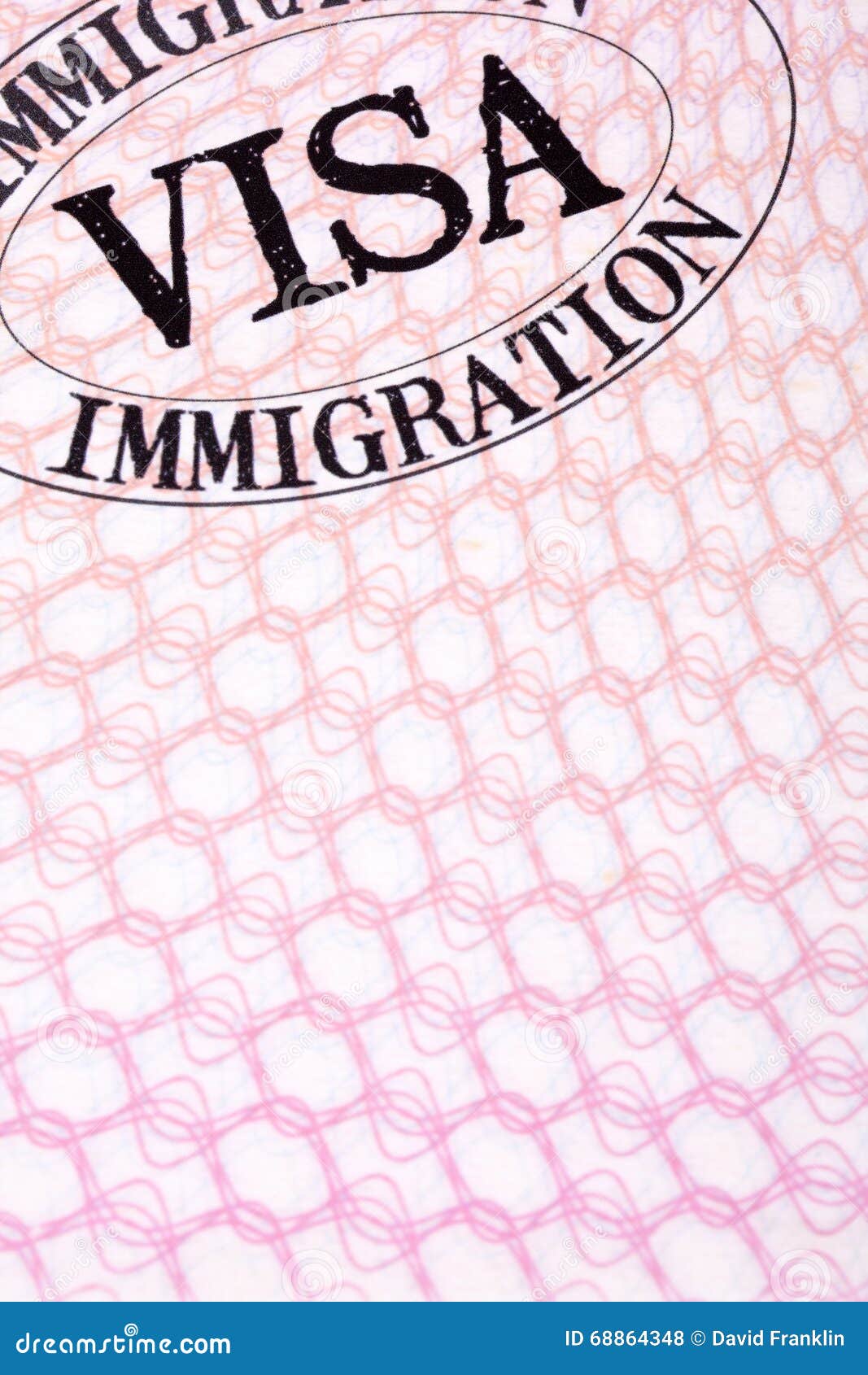 Immigration Visa Document Passport Page Close Up, Copy Space Stock ...