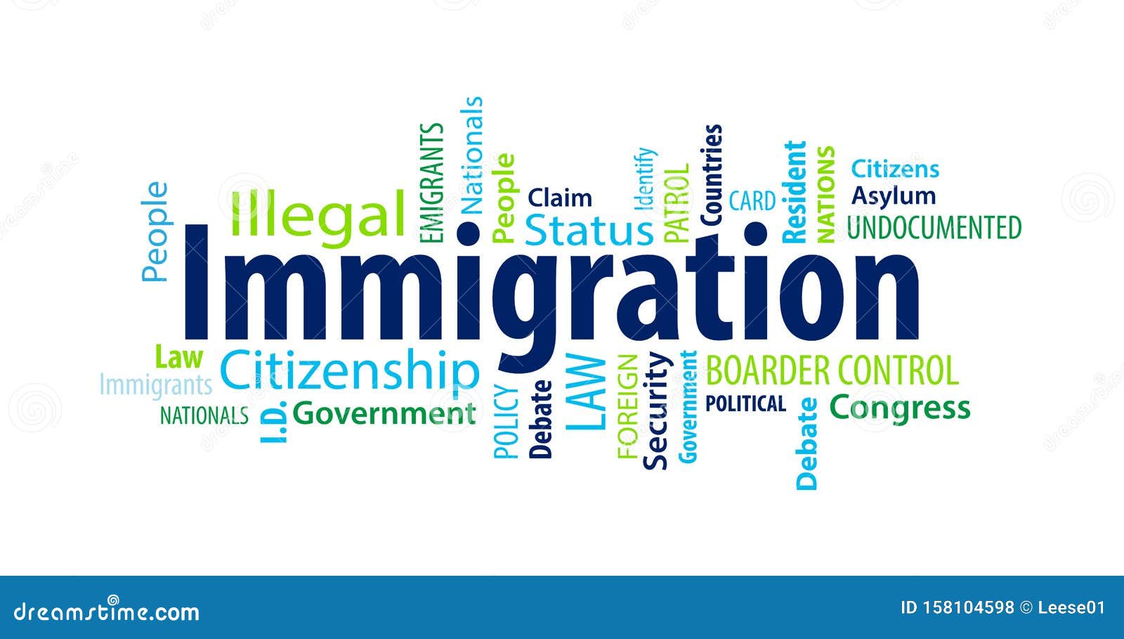 Immigration Word Cloud stock vector. Illustration of illegal - 158104598