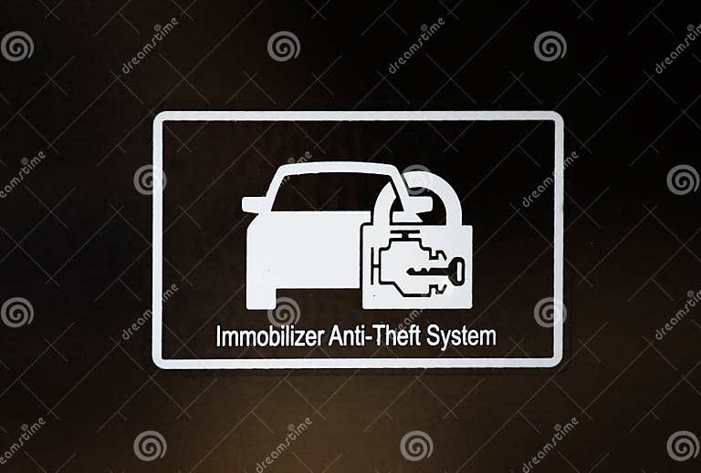 Immobilizer sign in car stock image. Image of vehicle - 49334219