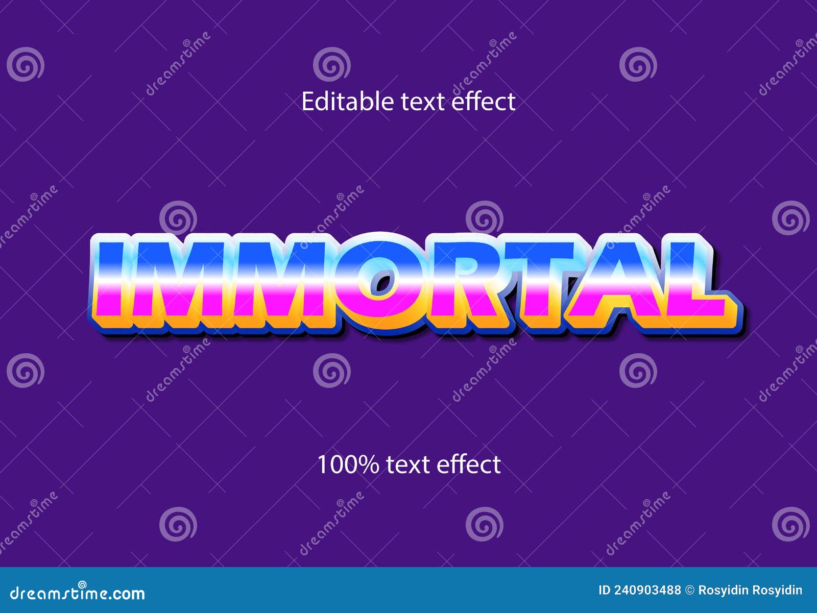 Immortal Retro Style Text Effect Stock Vector - Illustration of element ...