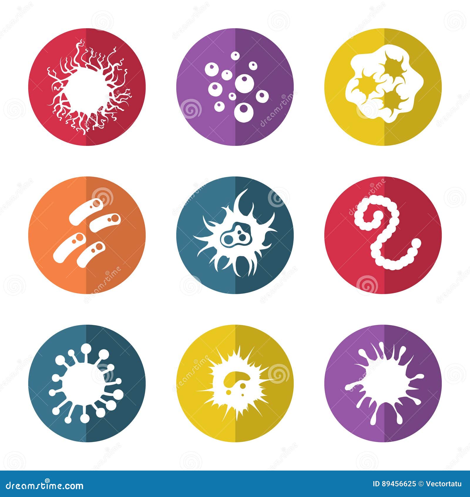 Immune Bacteries and Infection Microbes Icons Stock Vector ...
