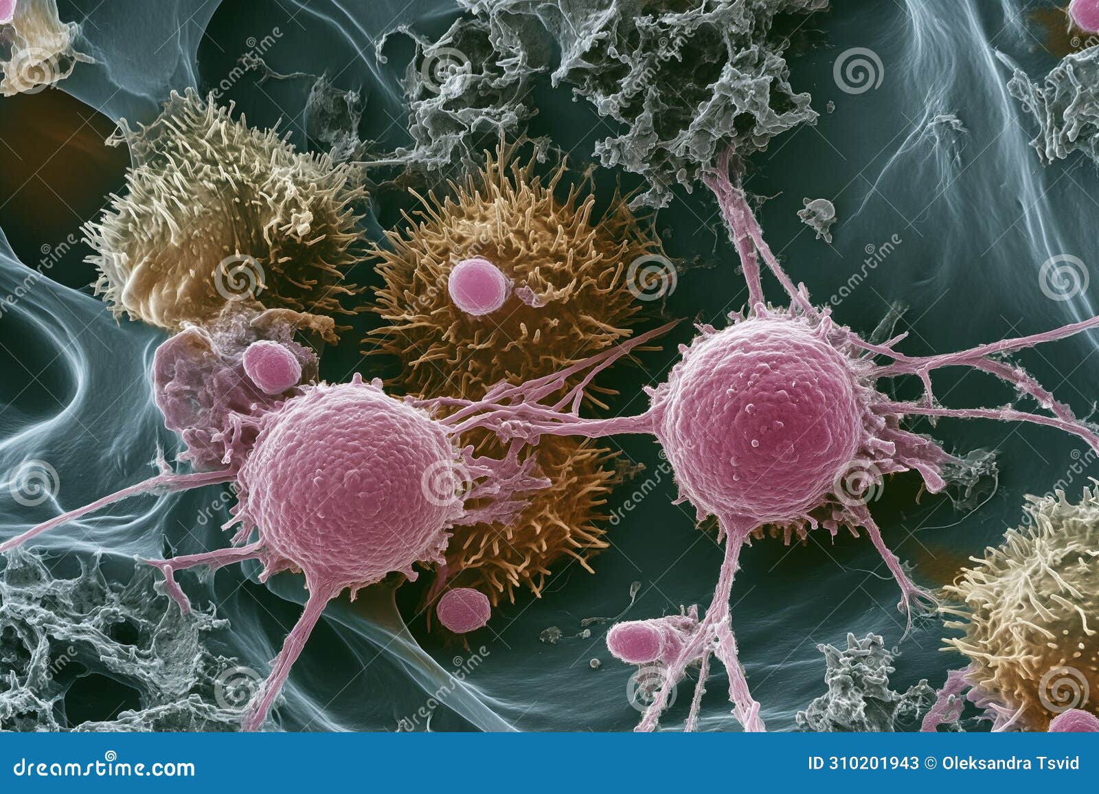 Immune Cells Attack Cancer Cells, T-cells Attacking Cancer Stock Image ...