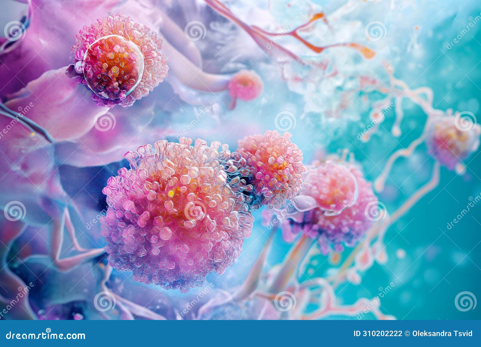 Immune Cells Attack Cancer Cells, T-cells Attacking Cancer Stock Photo ...