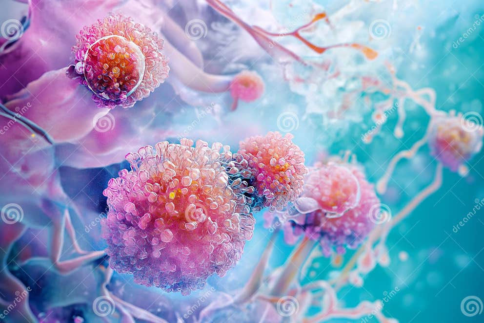 Immune Cells Attack Cancer Cells, T-cells Attacking Cancer Stock Photo ...