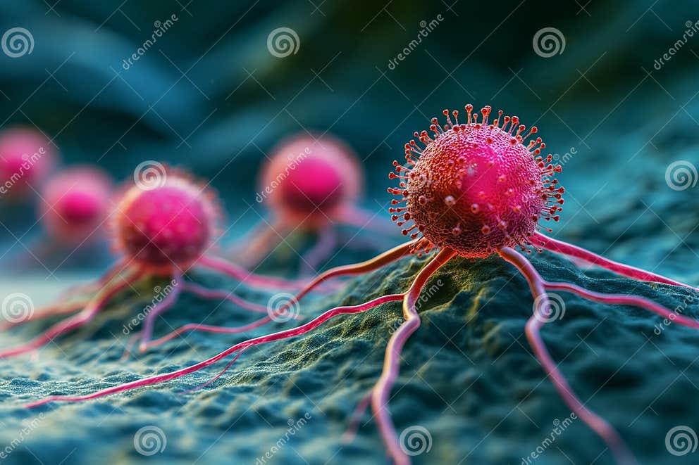 Immune Cells Attack Cancer Cells, T-cells Attacking Cancer Stock Image ...