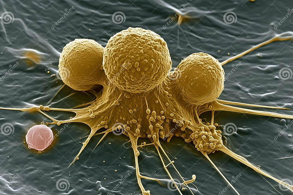 Immune Cells Attack Cancer Cells, T-cells Attacking Cancer Stock Photo ...