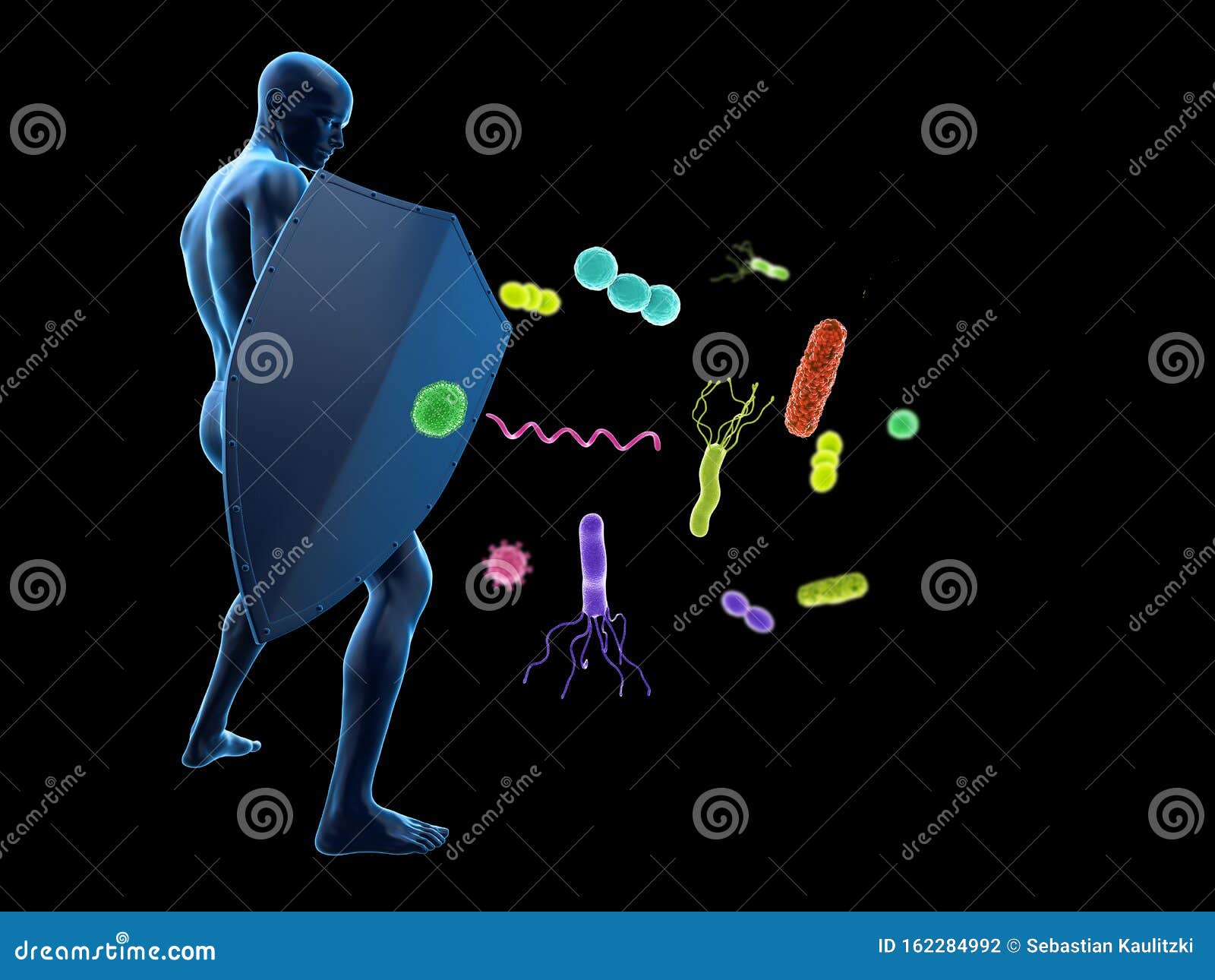 Immune defense stock illustration. Illustration of bacterium - 162284992