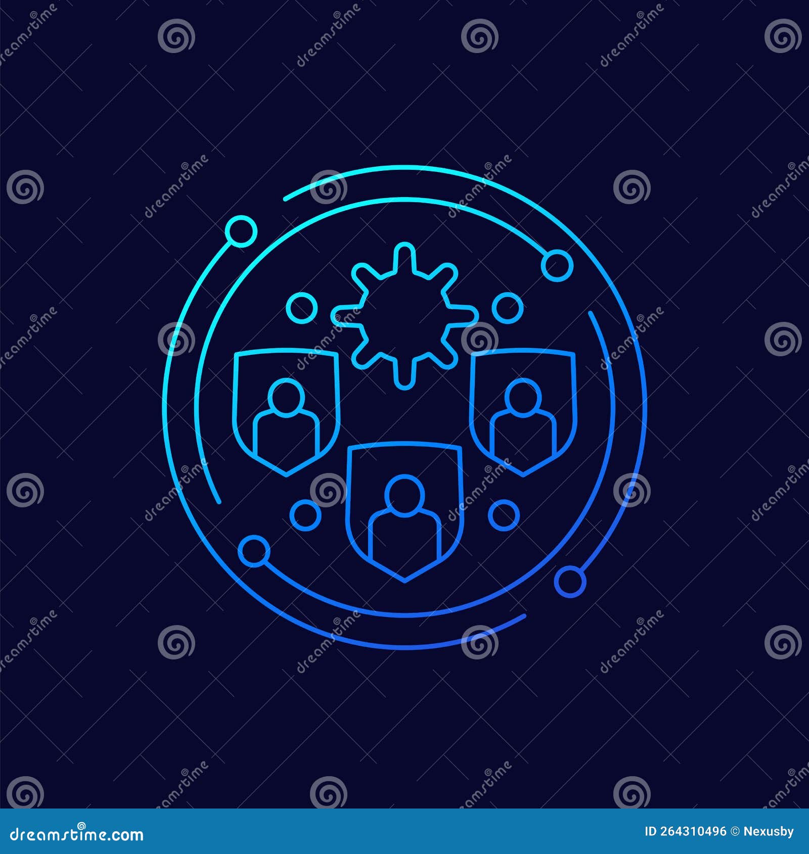 Immune Population and Herd Immunity Line Icon Stock Vector ...