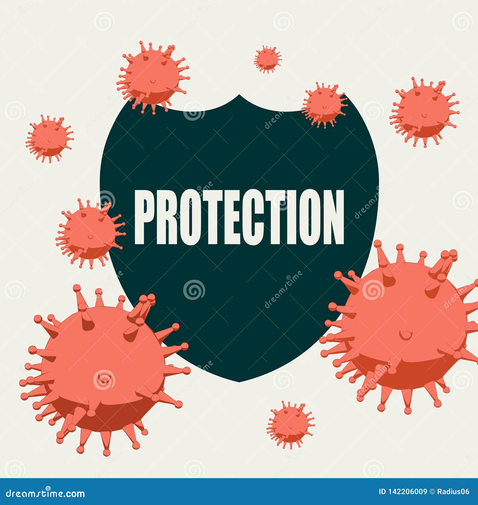 Immune protection system. stock vector. Illustration of cells - 142206009