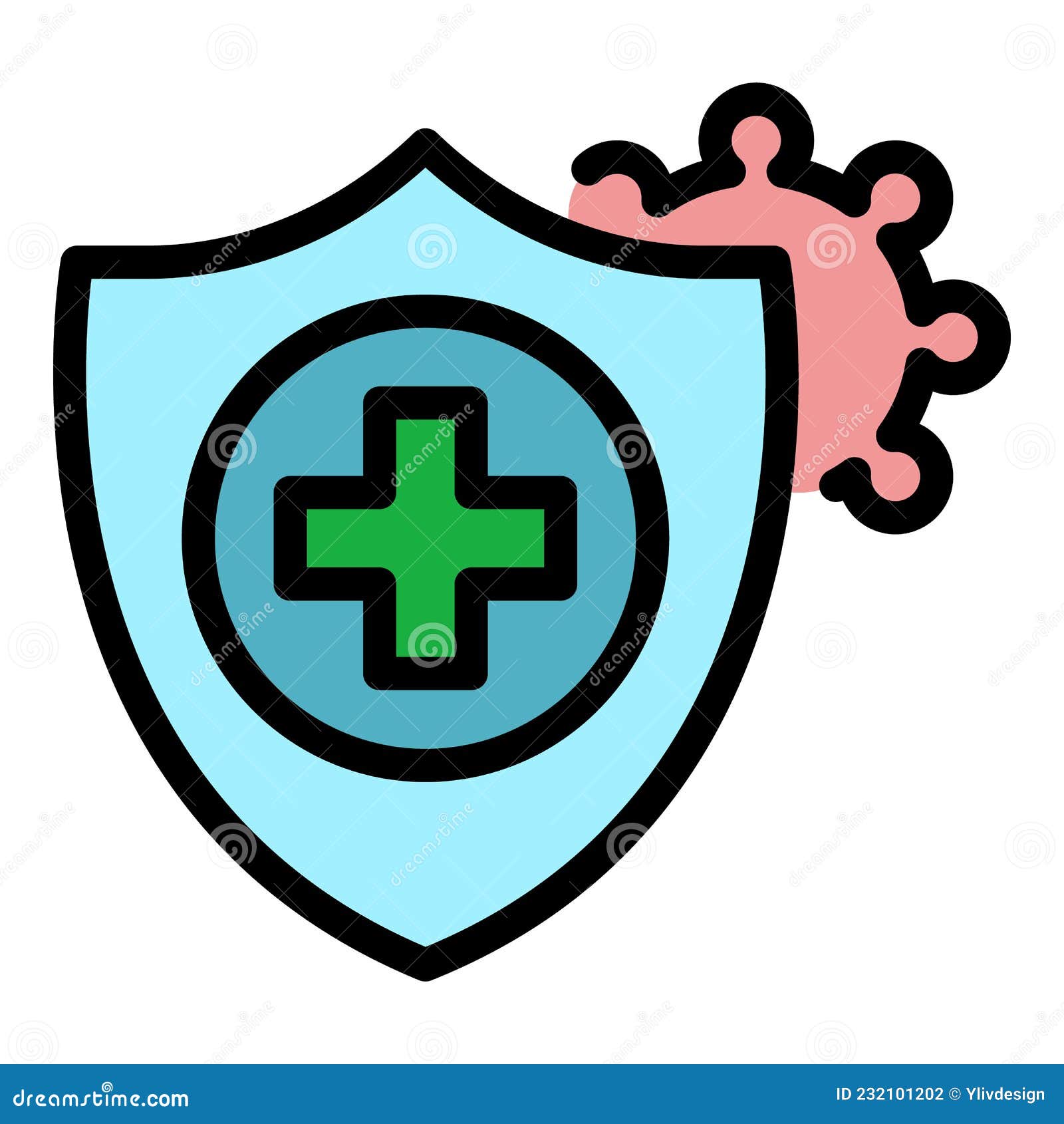 Immune Shield Icon Color Outline Vector Stock Vector - Illustration of ...