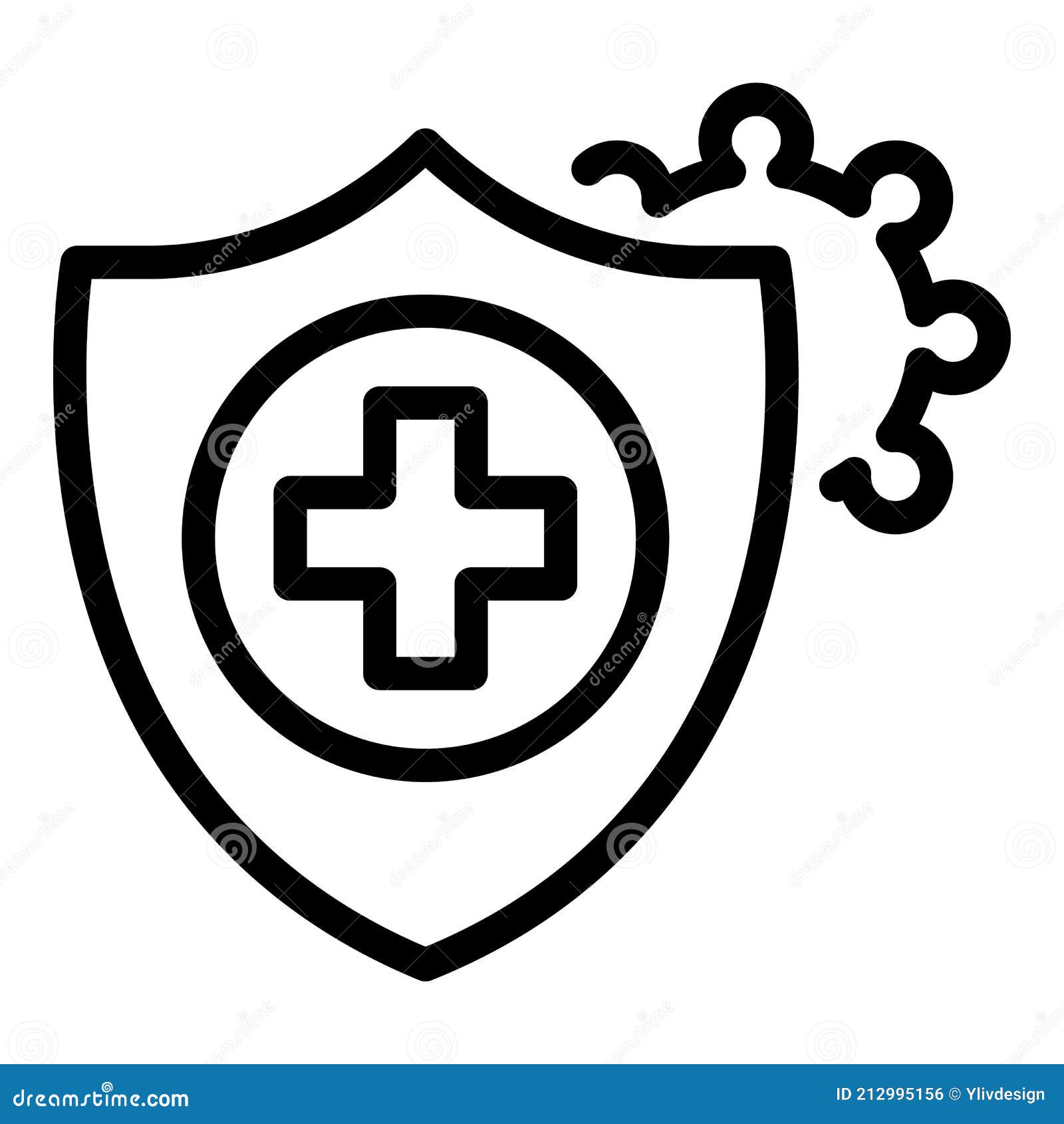 Immune Shield Icon, Outline Style Stock Vector - Illustration of ...