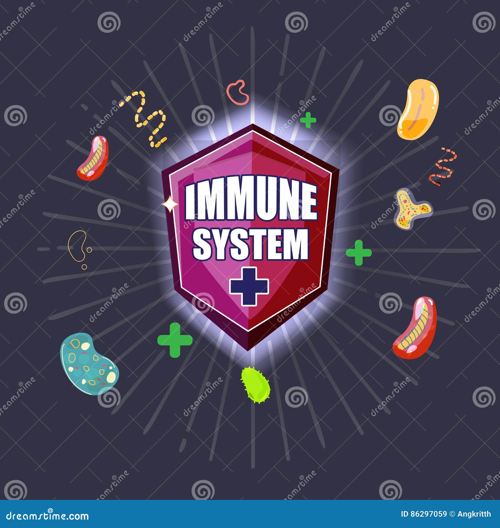 Immune Shield with Reflect Virus and Bacteria, Immune System Con Stock ...