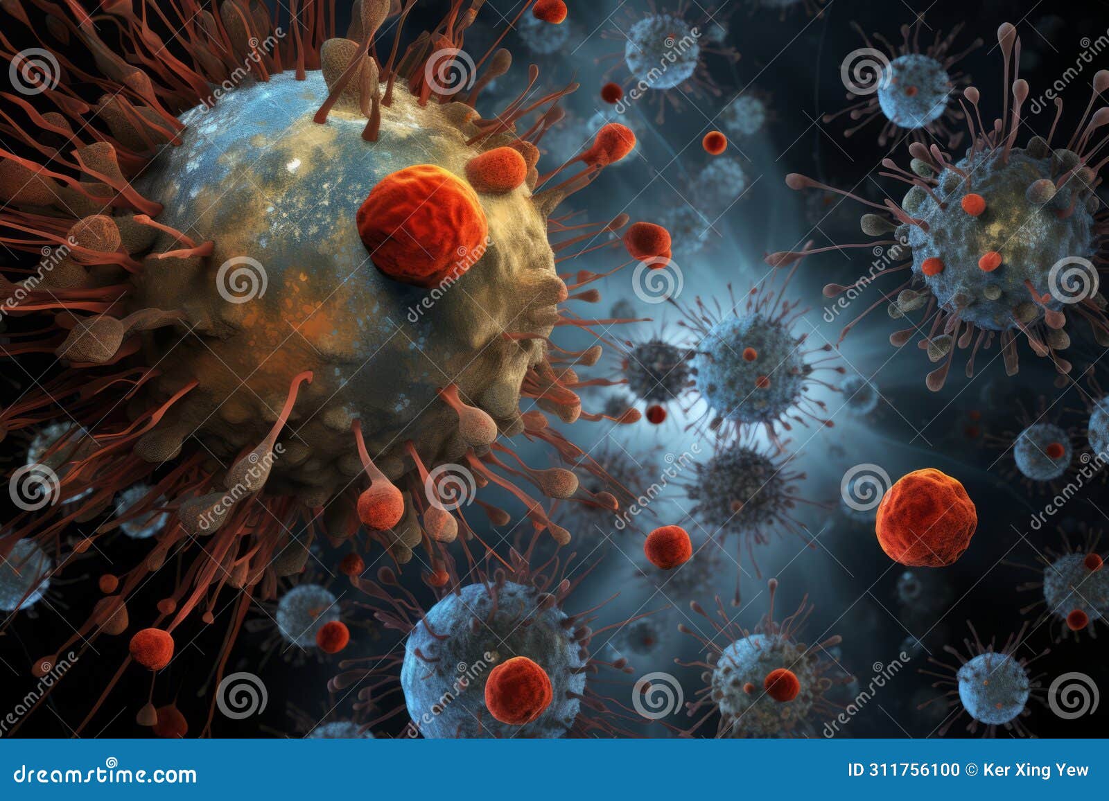 Immune System Attack: Cellular Interactions Stock Illustration ...