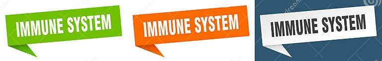 Immune System Banner. Immune System Speech Bubble Label Set Stock ...