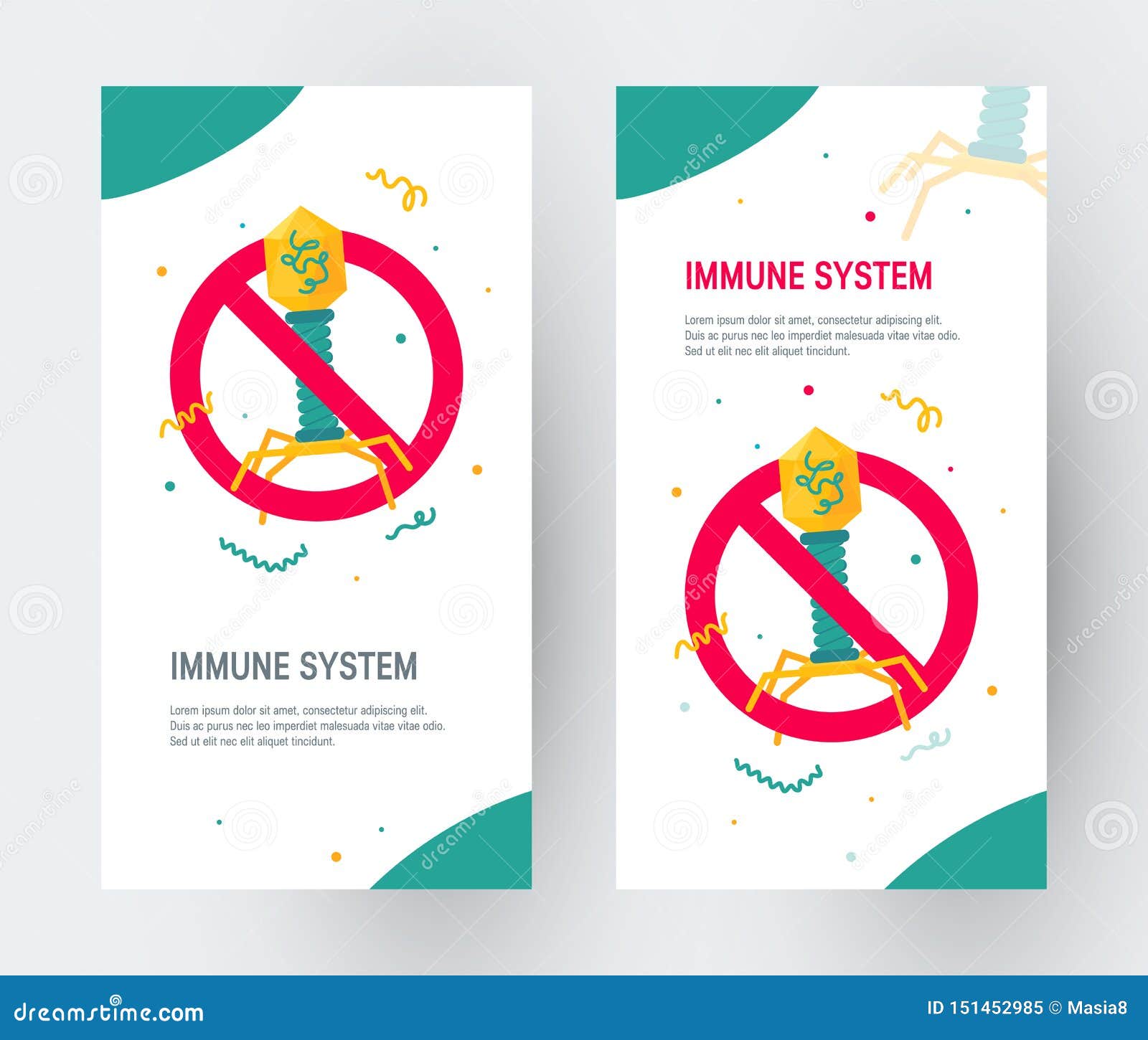 Immune System Template for Web Banners, Vector Stock Vector ...