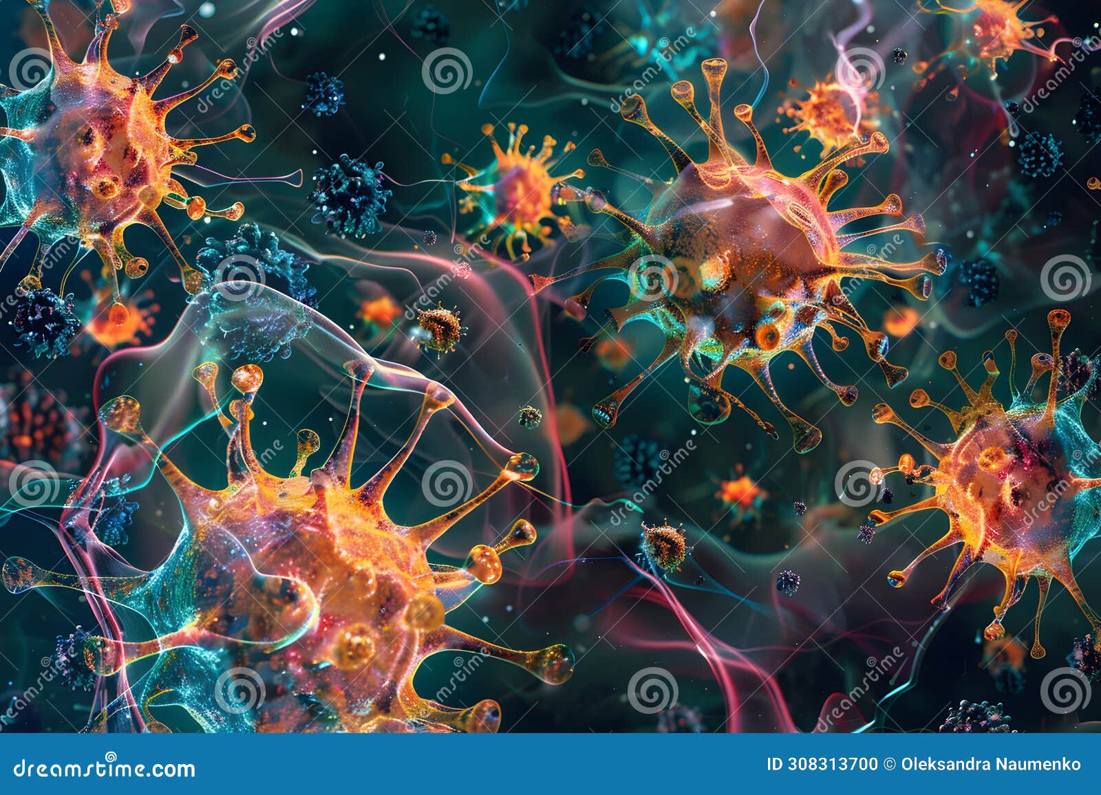 Immune System Fighting Virus Under Microscope Stock Photo - Image of ...