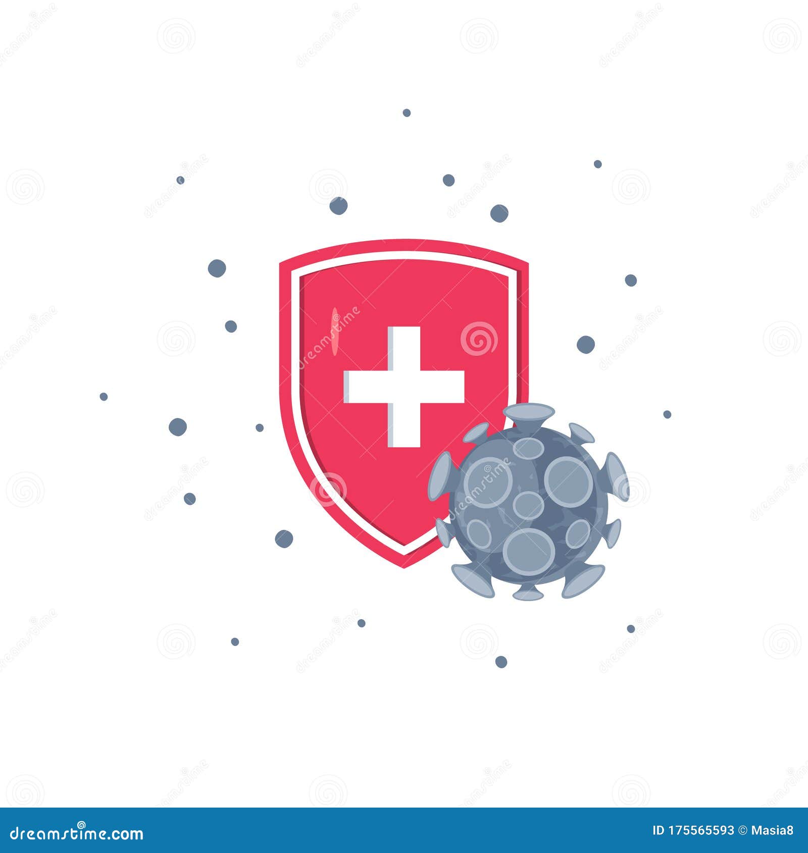 Immune System Icon in Flat Style, Vector Stock Vector - Illustration of ...