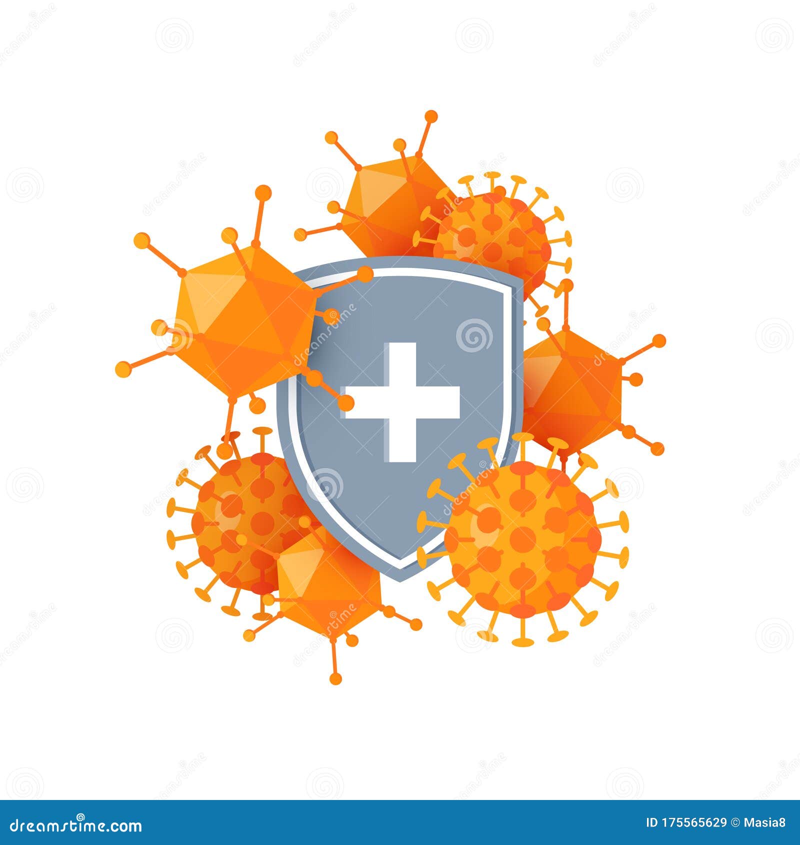 Immune System Icon in Flat Style, Vector Stock Vector - Illustration of ...