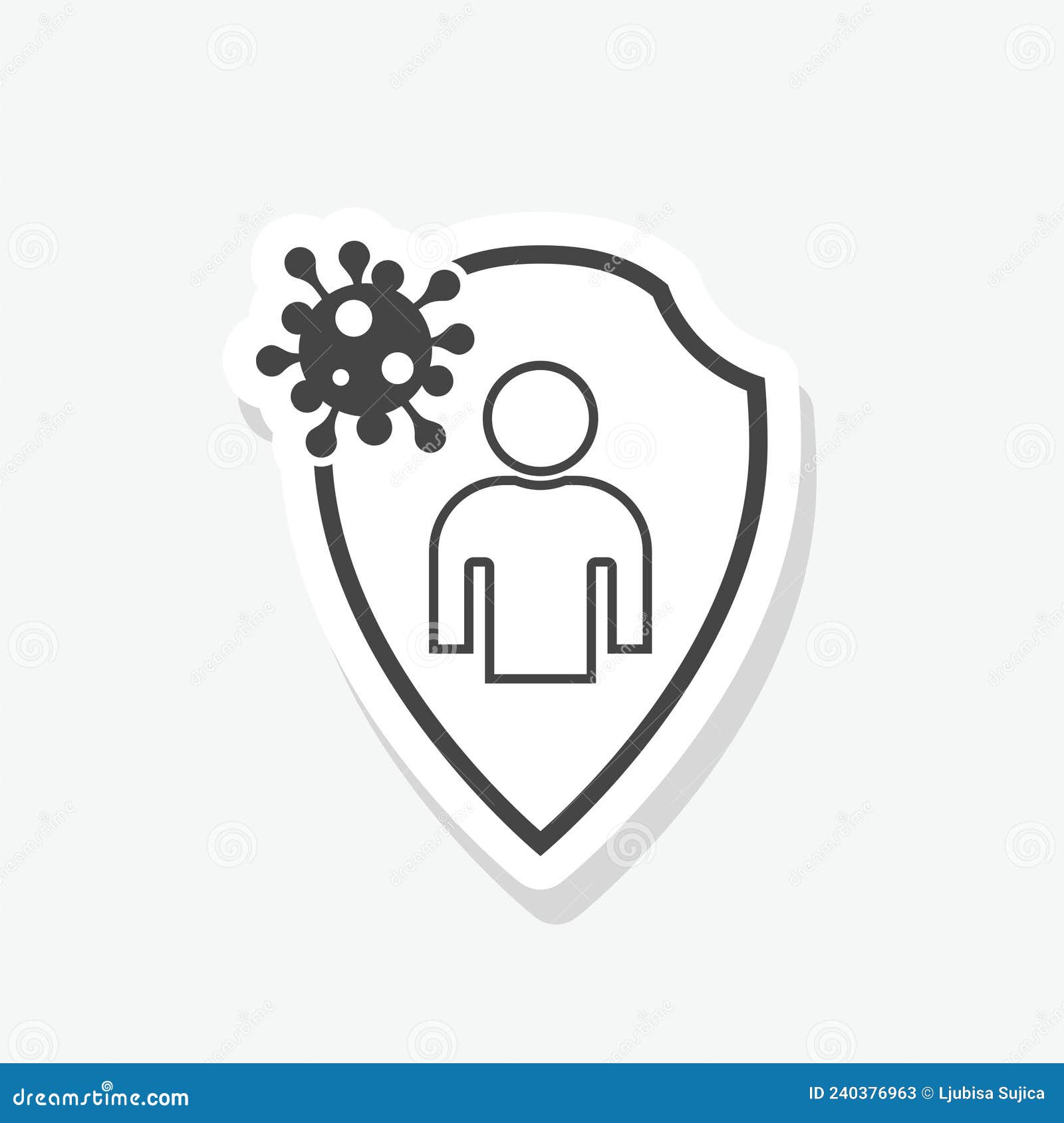 Immune System Icon Sticker Isolated on White Background Stock Vector ...