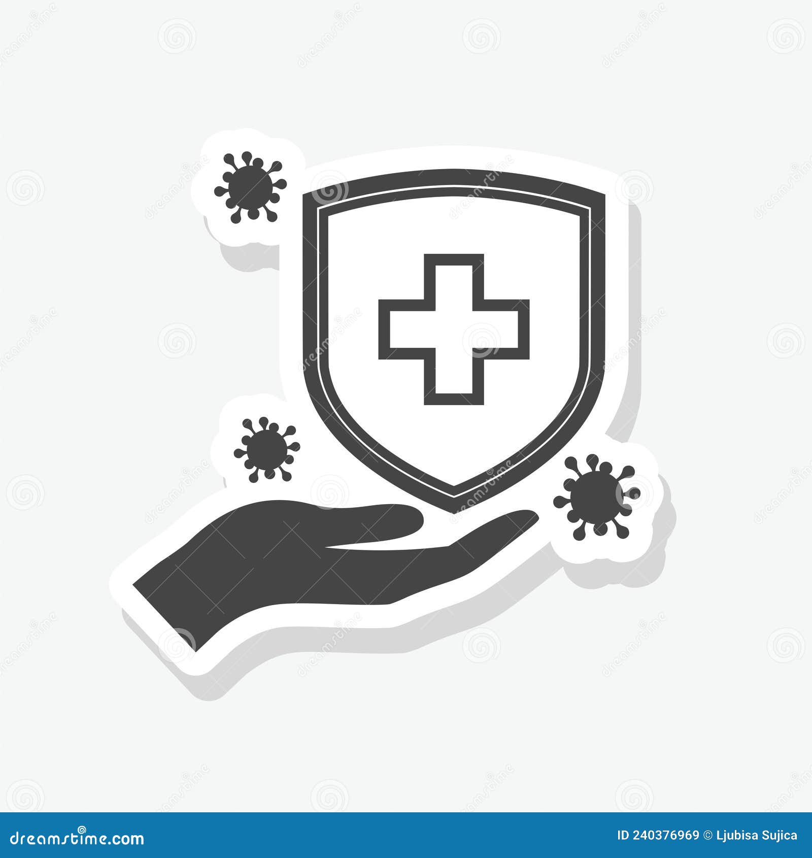 Immune System Icon Sticker Isolated on White Background Stock Vector ...