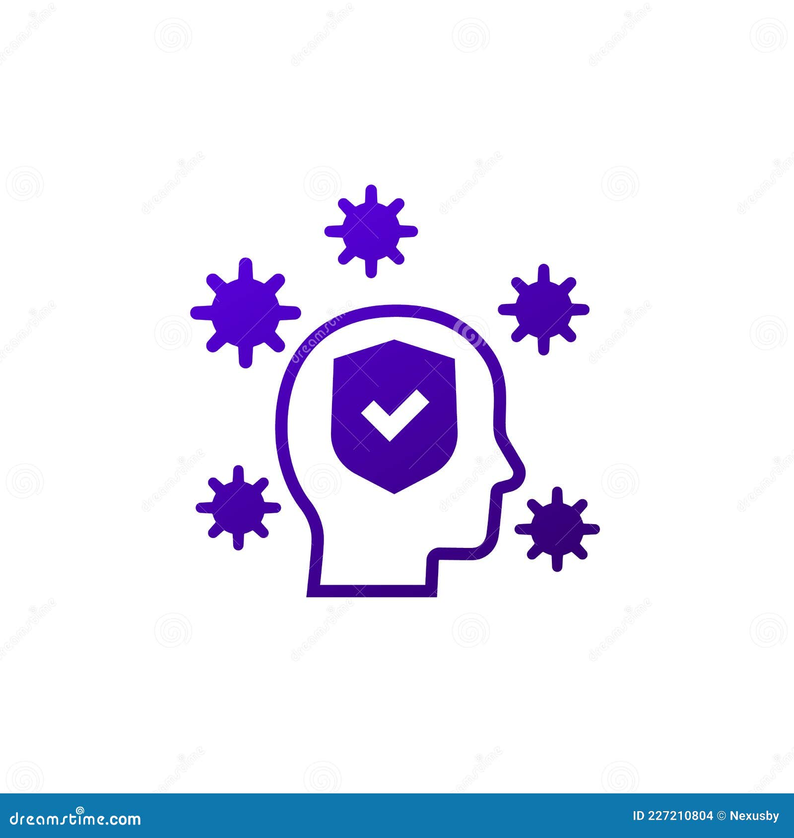 Immune System or Immunity Icon on White Stock Vector - Illustration of ...