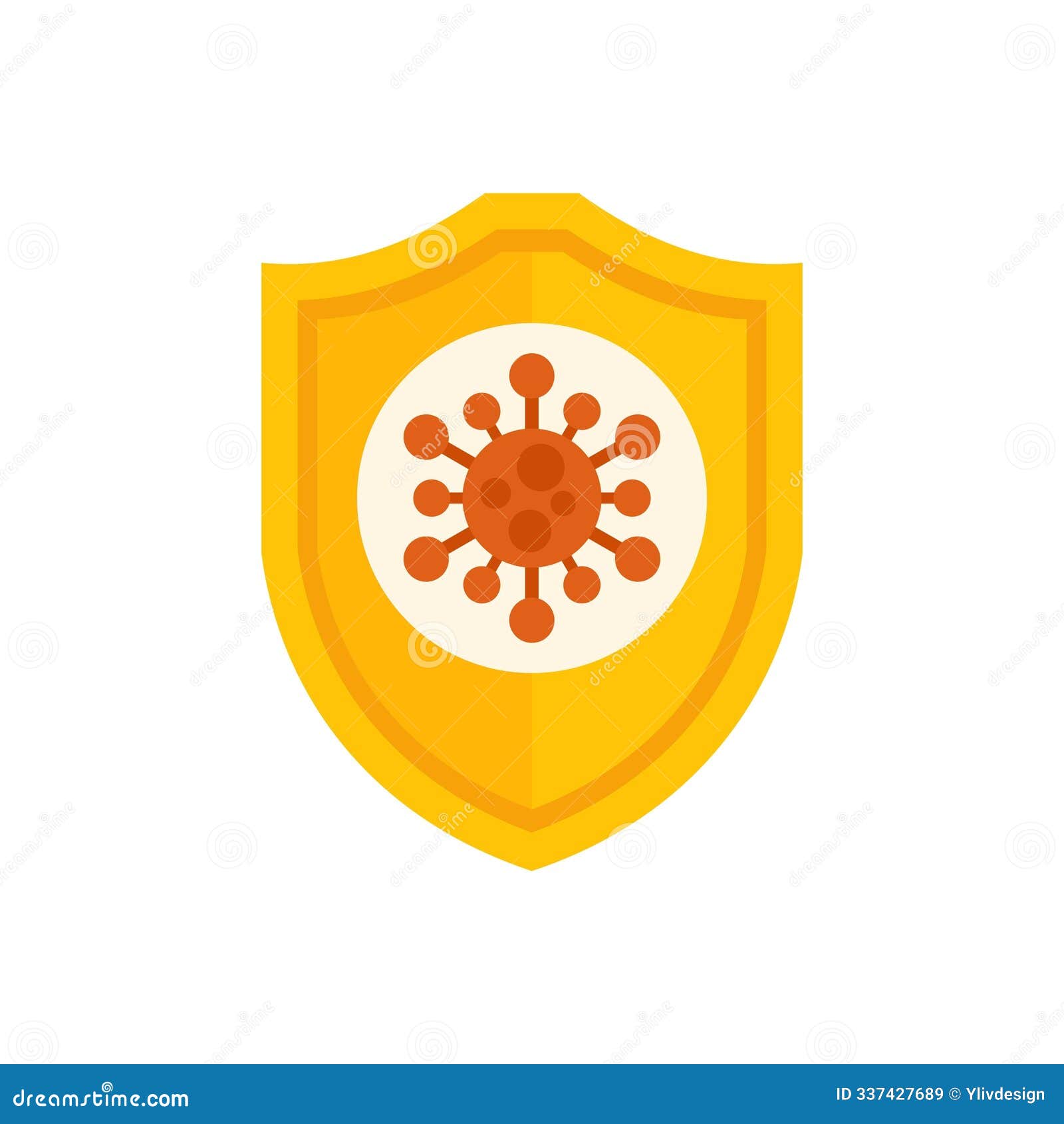 Immune System Protecting from Virus Cells with Shield Icon Stock ...