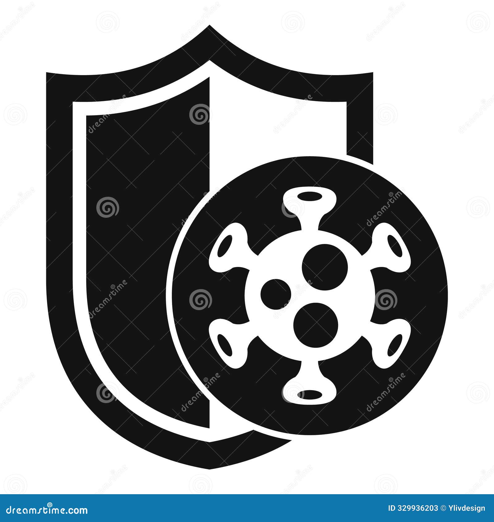 Immune System Protecting from Virus with Shield Icon Stock Illustration ...
