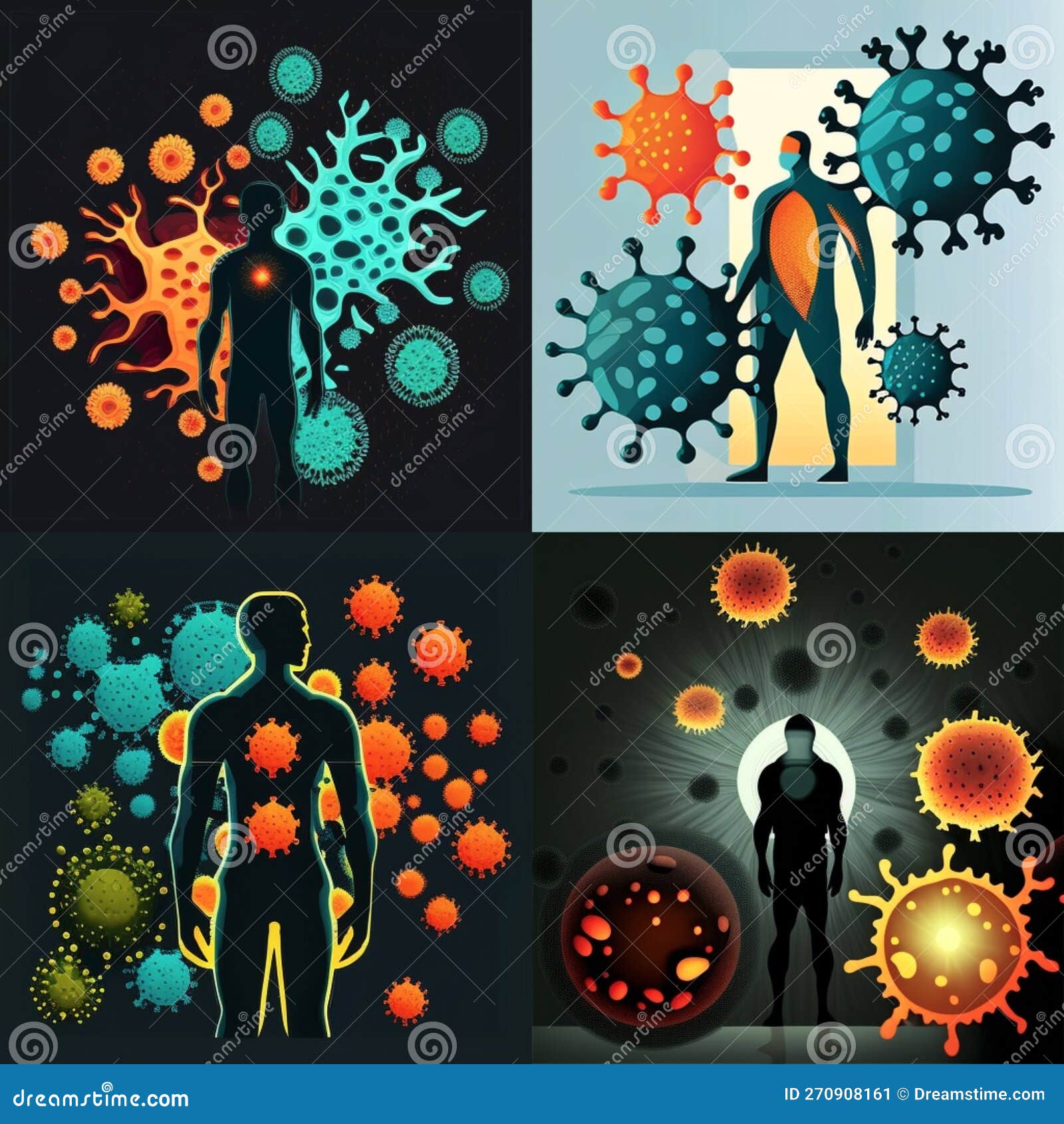 Immune System Protection Against Viruses And Bacterias Stock Image