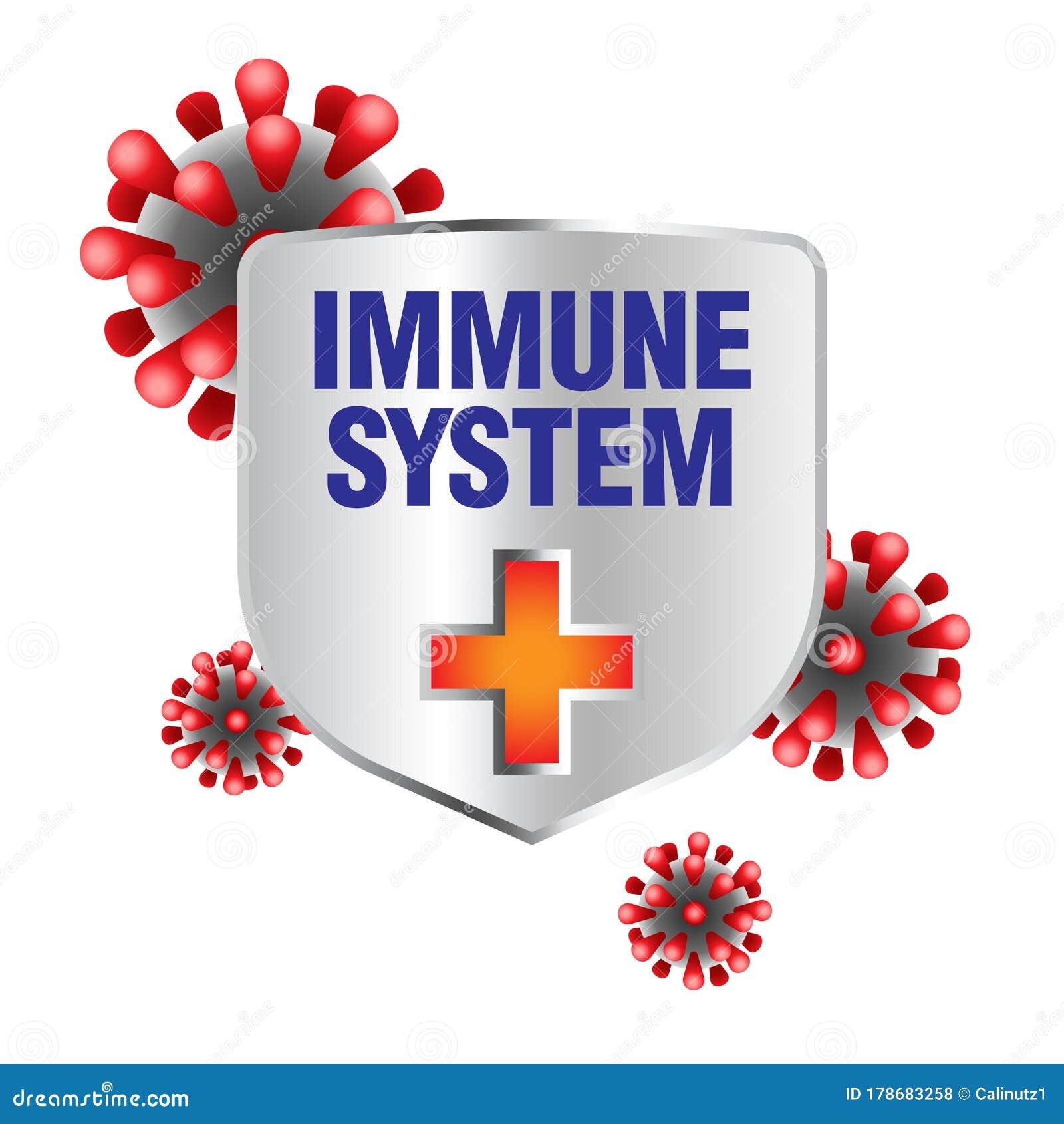 Immune System Shield Protecting from Virus Stock Vector - Illustration ...
